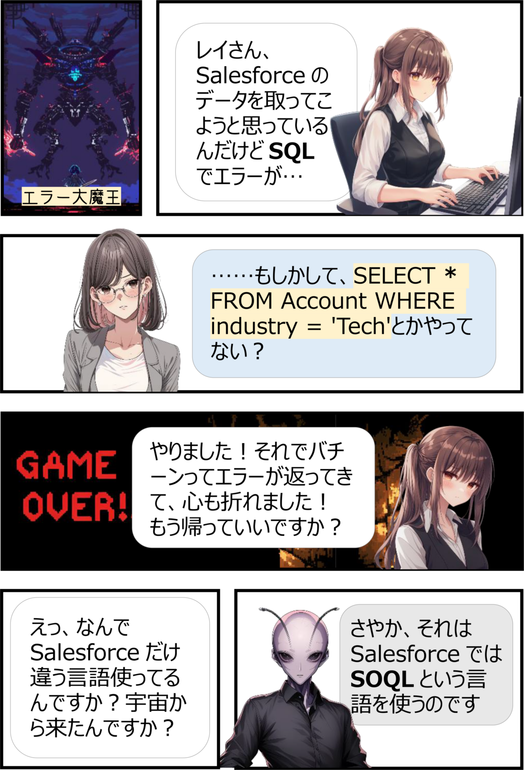 SOQLとSQLの違い – Alienquest LLC